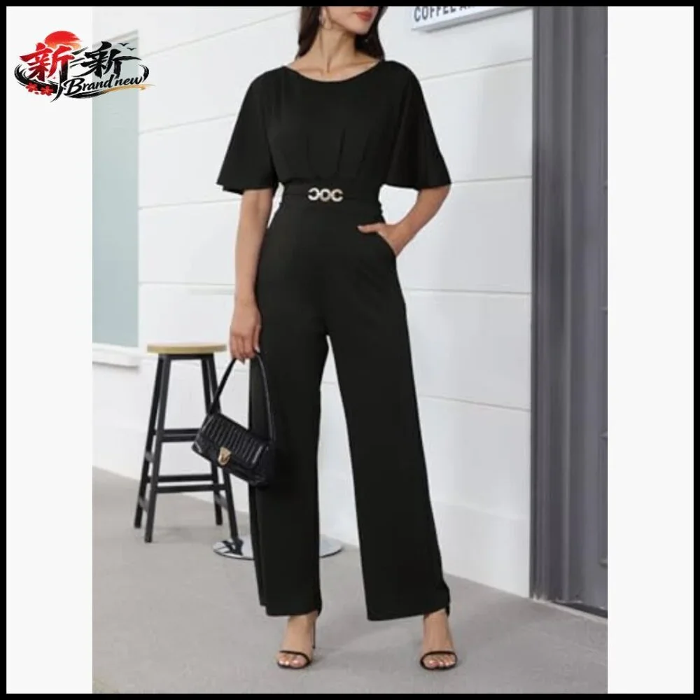 Pants & Jumpsuits | Polyester And Spandex Jumpsuit Wide Leg Plus Size ...